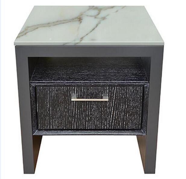High end 5-STAR stone top oak wooden night stand /bed side table, casegoods,hotel furniture NT-0089