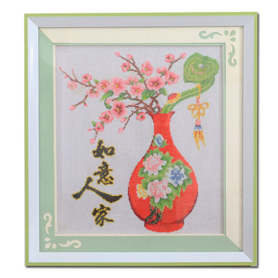 100% Handmade Cotton Fabric Crafts Wood Framed Cross Stitch