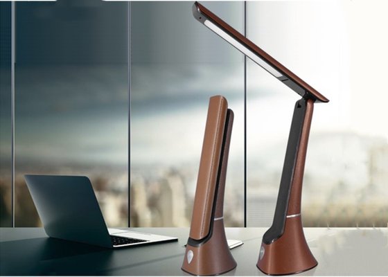 2000mAh USB Rechargeable Desk Lamp 260lm With Calendar Alarm Clock Leather Texture