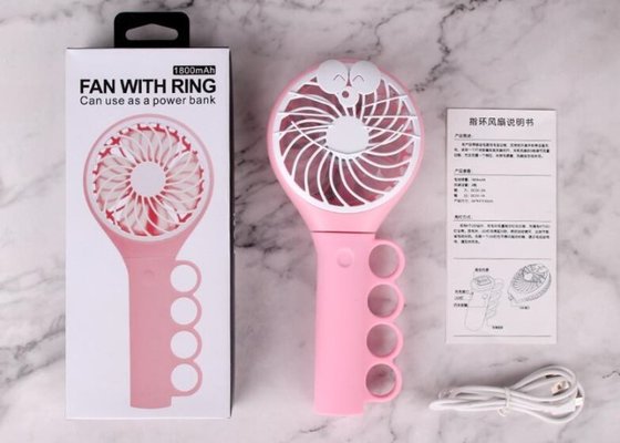 1800mah USB Handheld Fan ABS Personal Handheld Fan Bracelet Ring Design