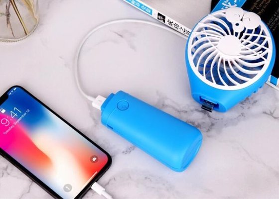 Rechargeable Battery Strong Wind Electric Air Cooling Fan for Summer Cool Electronic Gift