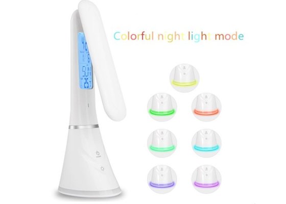 Plastic Led Foldable Desk Lamp With Calendar Alarm Luxurious Appearance