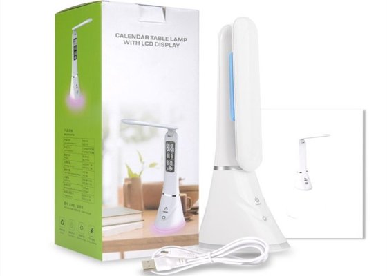 Plastic Led Foldable Desk Lamp With Calendar Alarm Luxurious Appearance