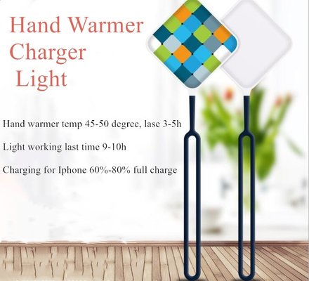 ABS Multi Use Hand Warmers 2000mAh With Power Bank Camping Light