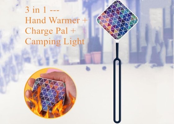 Pocket Electric Hand Warmer Portable Power Bank Rechargeable USB Electric Heater with Camping Lamp