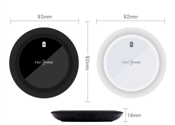 Portable Ultra Thin Metal Round Shape Qi Universal Fast Phone Wireless Phone Charge Pad Base