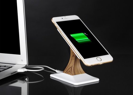 CE Universal Wireless Phone Charger Wooden Stand Phone Holder QI Wireless Charger