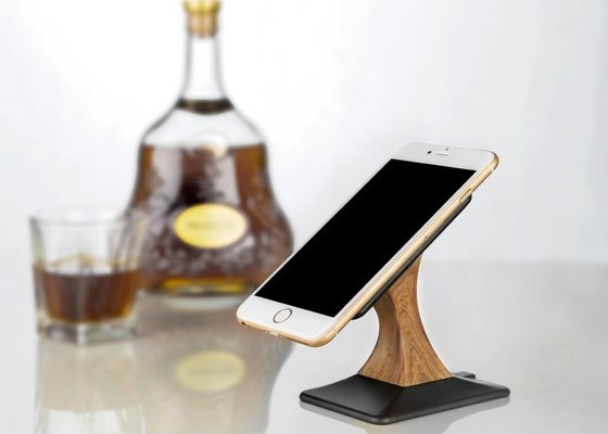CE Universal Wireless Phone Charger Wooden Stand Phone Holder QI Wireless Charger