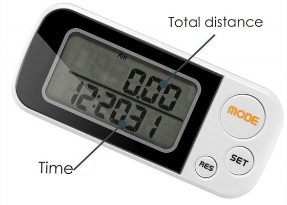 Professional 3D Smart Pedometer And Step Tracker For Walking Steps Miles / Km
