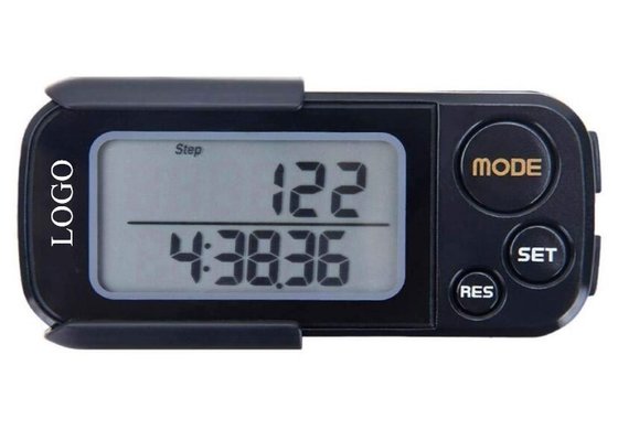 Multi - Function 3D Smart Pedometer With Clip Strap 30 Days Memory High Accurate