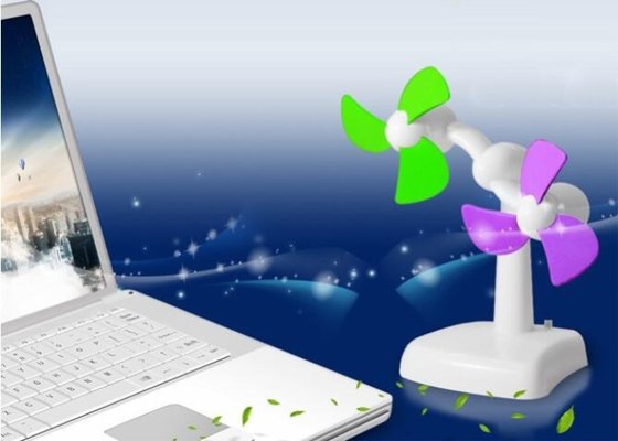Table Cooling Usb Handheld Fan Double Blades USB Rotation Desktop Electric Fan