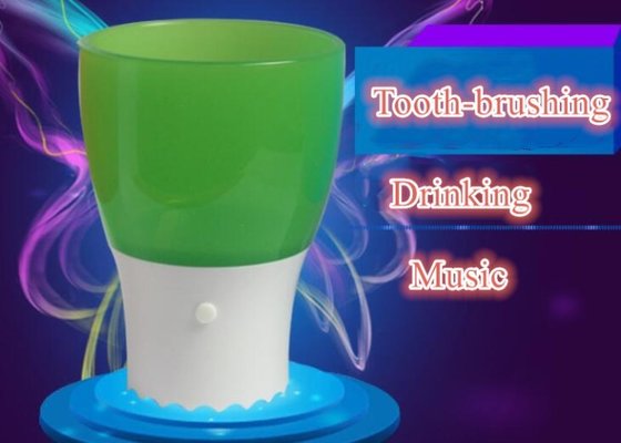 Educational Kids Toothbrush Cup Colorful Music Cup Drinking Glass With LED Light