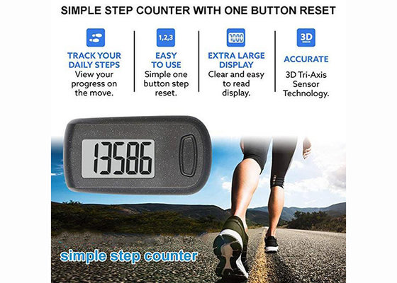 Logo Custom Step Counter Watch Pedometer , Step Tracker Wristband With Safety Leash