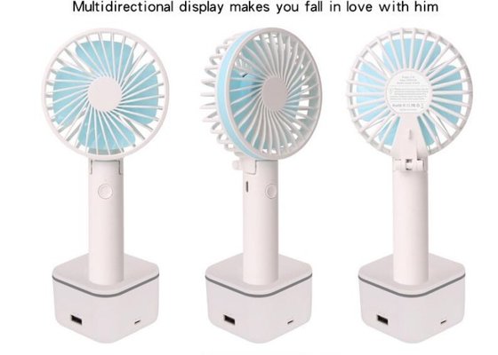 Foldable Adjustable Usb Handheld Fan 2600mAh Rechargeable ABS Plastic Material