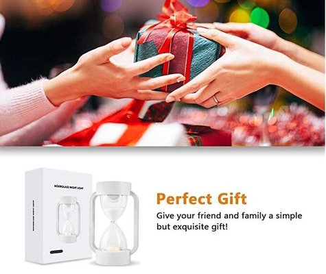 Boys / Girls Hourglass Sand Timer Lamp 7 Color Changing / Warm Light For Kids
