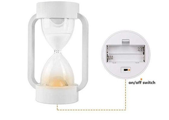 Boys / Girls Hourglass Sand Timer Lamp 7 Color Changing / Warm Light For Kids