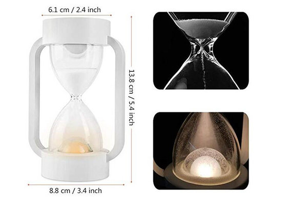 Boys / Girls Hourglass Sand Timer Lamp 7 Color Changing / Warm Light For Kids