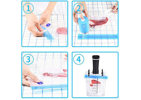 BPA Free Food Mini Vacuum Sealer Sous Vide Bags Automated With Flat Suction Nozzle
