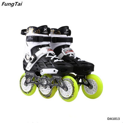 2 in 1 Patins Shoes Street Slalon Roller Inline Skates 110mm Wheels Professional Speed Skate Shoes White Color (DA1013)