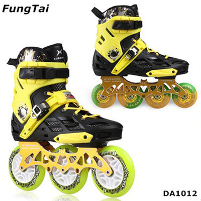 2 in 1 Patins Shoes Street Slalon Roller Inline Skates 110mm Wheels Professional Speed Skate Shoes White Color (DA1013)