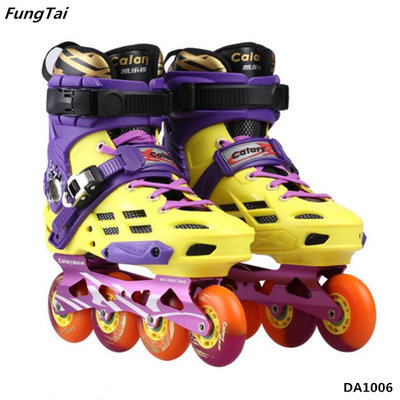 Factory Wholesale Roller Blade Skating Shoes Inline Skate Shoes 4 Wheels Roller Patins Shoes Blue Green Color (DA1008)