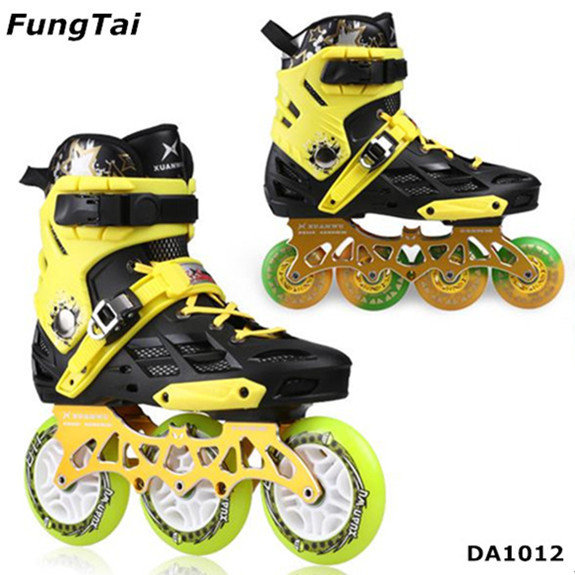 Factory Wholesale Men Women Roller Inline Skate Shoe Speed Skates Shoes 2 in 1 Roller Blade Yellow White Blue Color Spor