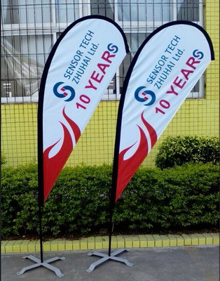 UV Proof Outdoor Flag Banners Custom Feather Flag Stand For Advertising