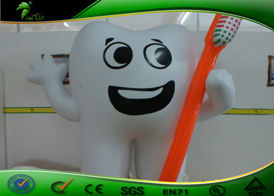 3m PVC Tooth Model Inflatable Shapes , Inflatable Toothbrush Cartoon Characters