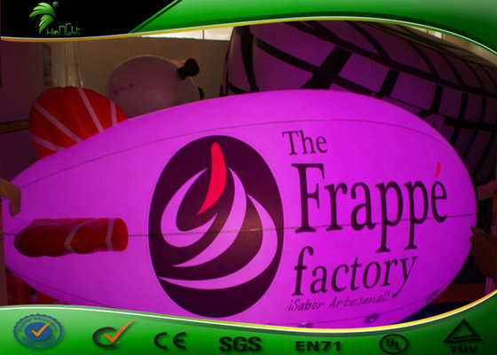 Festivals LED Light Inflatable Blimp , Dirigible Zeppelin Helium Balloon