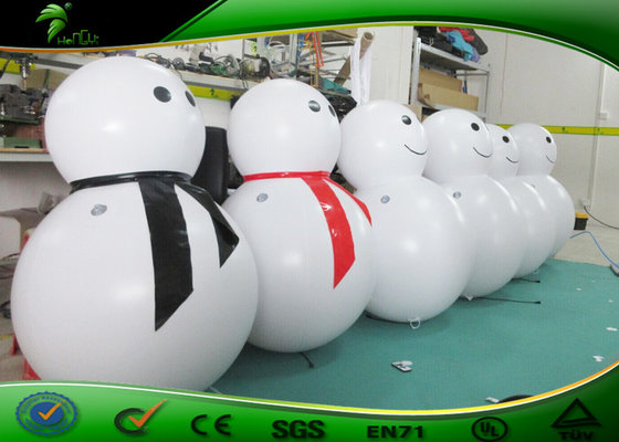 Decorative Inflatable Christmas Snowman 210D Oxford Cloth With LED Lighting