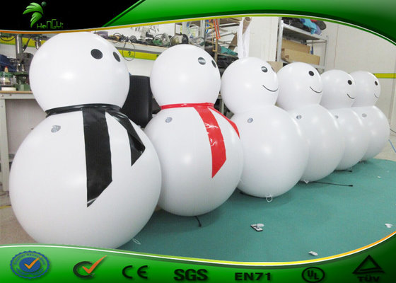 Decorative Inflatable Christmas Snowman 210D Oxford Cloth With LED Lighting