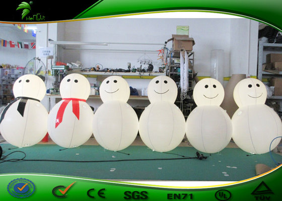 Decorative Inflatable Christmas Snowman 210D Oxford Cloth With LED Lighting