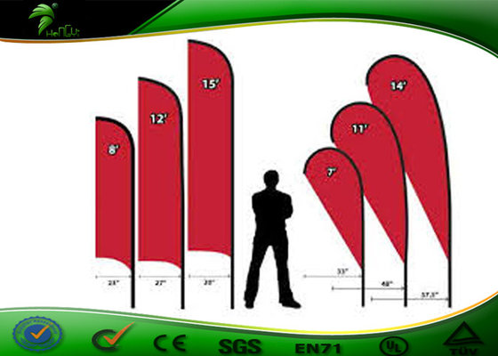 Full Printing Outdoor Decorative Flags And Banners With Feather Knife Shaped