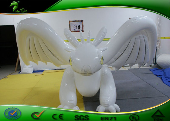 Customized Inflatable Cartoon Characters Environmental White Dragon
