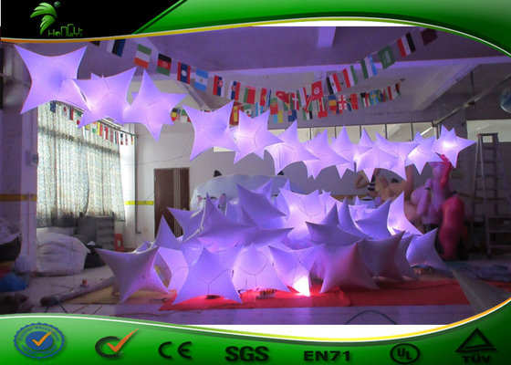 Color Changing Inflatable Lighting Decoration , Beautiful Dia 1m Inflatable Star Lights