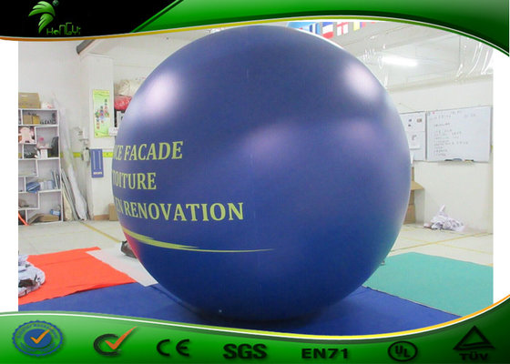 Large Inflatable Advertising Balloons , Dia 2M Blue PVC Inflatable Helium Balloon