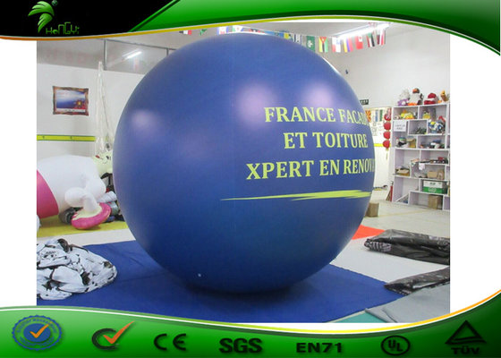 Large Inflatable Advertising Balloons , Dia 2M Blue PVC Inflatable Helium Balloon