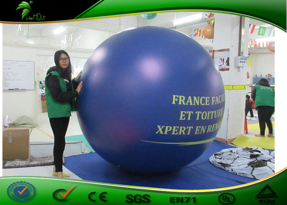 Large Inflatable Advertising Balloons , Dia 2M Blue PVC Inflatable Helium Balloon