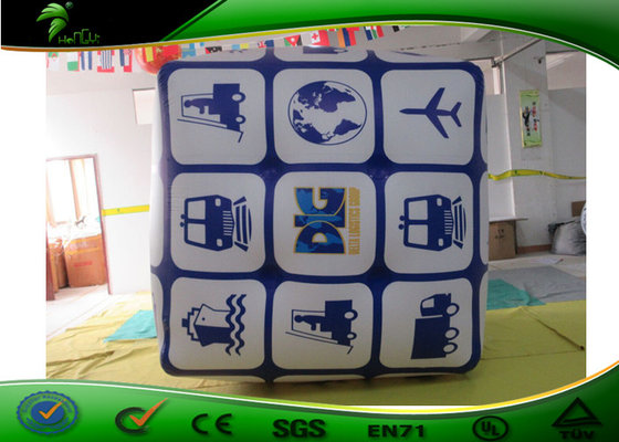 0.18mm  PVC Customized Inflatable Advertising Helium Cube Balloon , Inflatable Dice