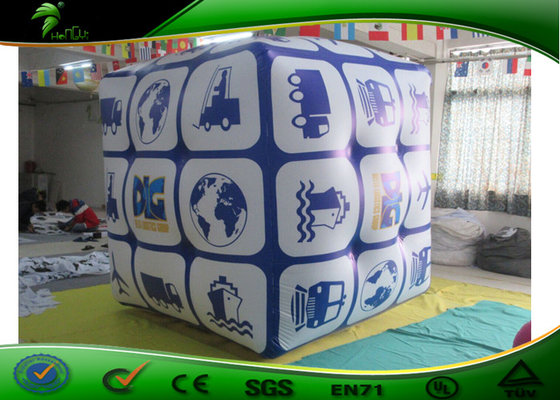 0.18mm  PVC Customized Inflatable Advertising Helium Cube Balloon , Inflatable Dice