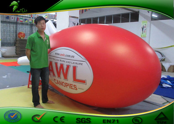 3.5m Advertising Helium Balloons Red Inflatable Blimp / Zepplin / Airship