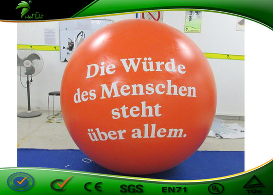 EN71 PVC Orange ball Custom Design Inflatable Printed Balloon