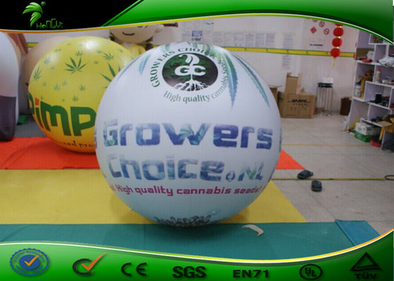 Dia 1 m White Inflatable Balloon / PVC Helium Balloon Customized