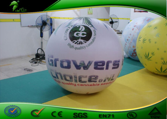 Dia 1 m White Inflatable Balloon / PVC Helium Balloon Customized