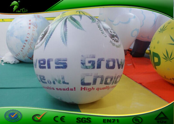 Dia 1 m White Inflatable Balloon / PVC Helium Balloon Customized