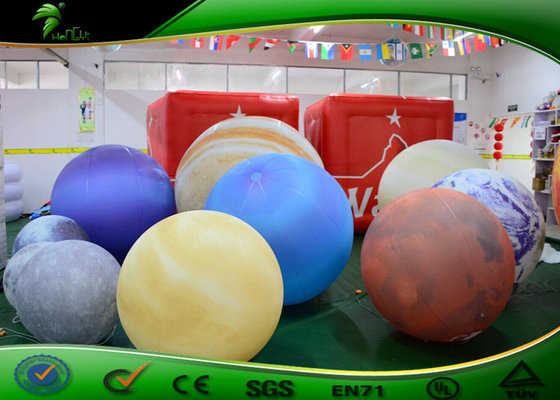 Business Advertisment Giant Colorful Inflatable Planet With LED Light