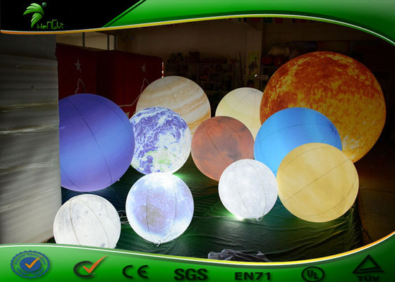 Business Advertisment Giant Colorful Inflatable Planet With LED Light