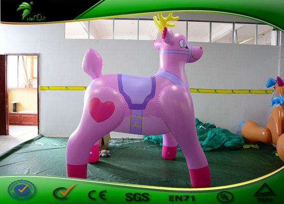 Display Inflatable Cartoon Characters PVC Lovely Pink Inflatable Toy For Kids