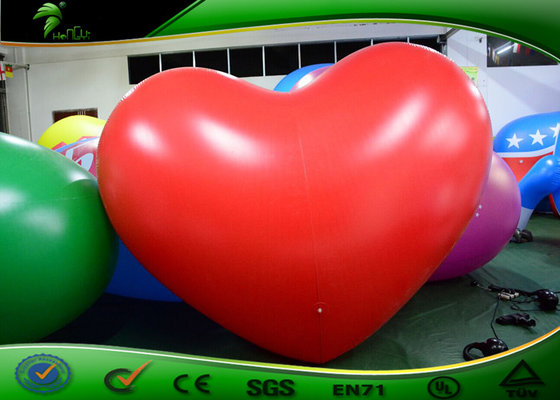 Customized Valentine Inflatable Heart Helium Balloon / Colorful Inflatable Red Flying Ball For Advertising / Event