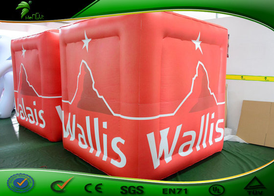 Inflatable Advertising Balloons / Inflatable Red Cube ball / Inflatable Square Helium With Logo Printing For Advertising